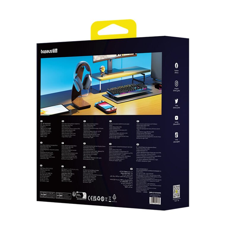 Baseus AeQur GH02 Gaming Wireless Headphones - Moon White